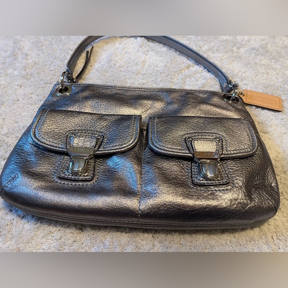 Coach | Bags | Coach Silver Poppy Leather Swingpack Hobo Convertible ...